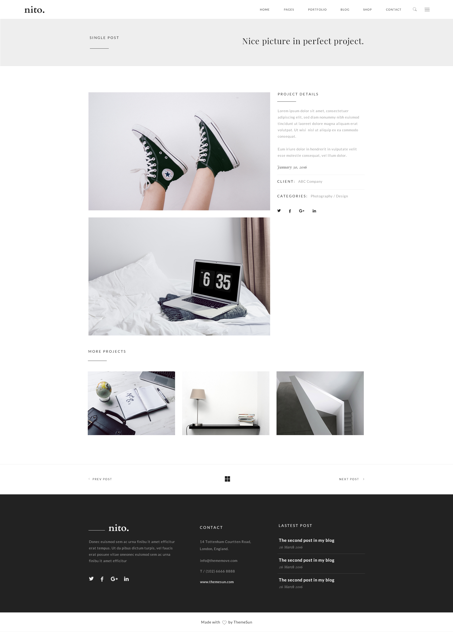 Nito - A Clean & Minimal Multi-purpose PSD Template by ThemeSun | ThemeForest